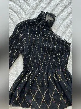 A.L.C. | Dresses | Alc Black Cosette One Shoulder Metallic Top | Poshmark